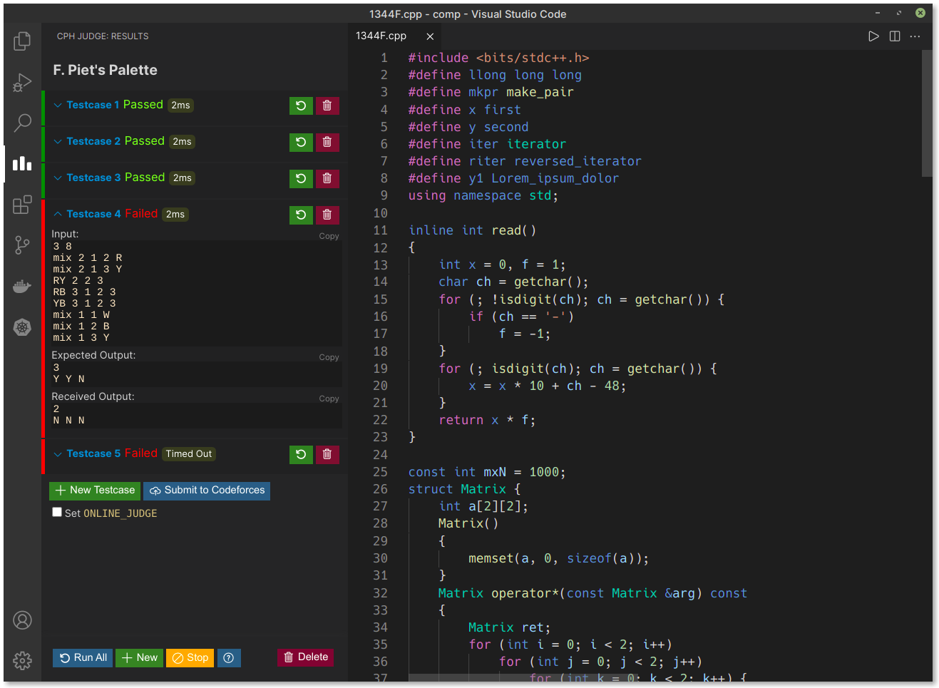 Competitive Programming Helper (CPH) - VS Code extension